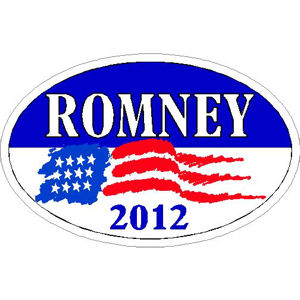 Mitt Romney 2012 Flag - Oval Sticker at Sticker Shoppe