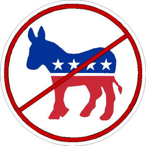 No Democrat - Sticker at Sticker Shoppe