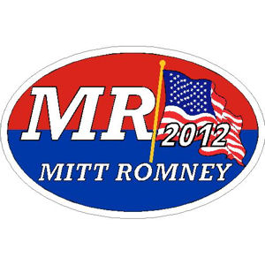 Mitt Romney 2012 Republican - Oval Sticker at Sticker Shoppe