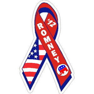 Mitt Romney 2012 Republican - Ribbon Sticker at Sticker Shoppe