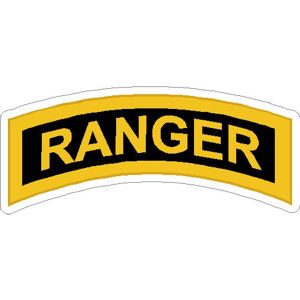 US Army Ranger - Black And Yellow Sticker at Sticker Shoppe
