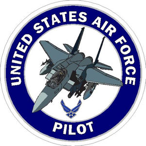 US Air Force Pilot With Plane - Sticker at Sticker Shoppe