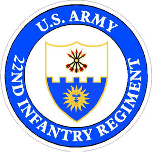 US Army 22nd Infantry Regiment - Sticker at Sticker Shoppe