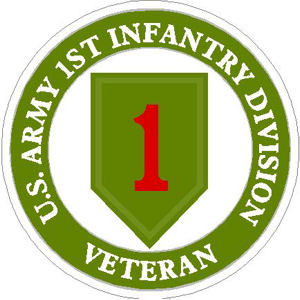 US Army 1st Infantry Division Veteran Vinyl Sticker at Sticker Shoppe