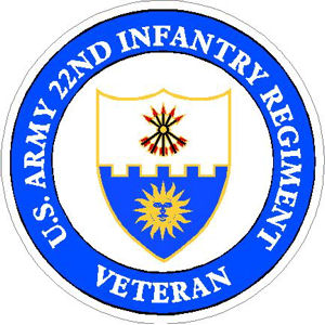 US Army 22nd Infantry Regiment Veteran Vinyl Sticker at Sticker Shoppe