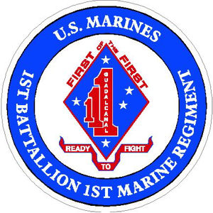 US Marines 1st Battalion 1st Marine Regiment - Sticker at Sticker Shoppe