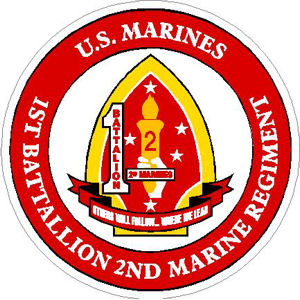 US Marines 1st Battalion 2nd Marine Regiment - Sticker at Sticker Shoppe