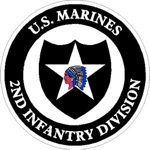 US Marines 2nd Infantry Division - Sticker at Sticker Shoppe