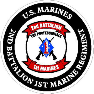 US Marines 2nd Battalion 1st Marine Regiment - Sticker at Sticker Shoppe