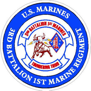 US Marines 3rd Battalion 1st Marine Regiment - Sticker at Sticker Shoppe