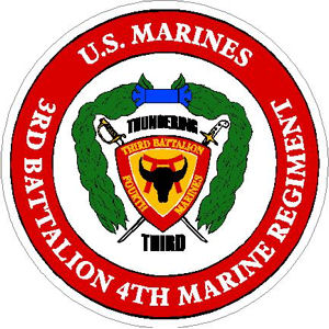 US Marines 3rd Battalion 4th Marine Regiment Vinyl Sticker at Sticker ...