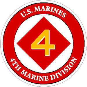 US Marines 4th Marine Division - Sticker at Sticker Shoppe