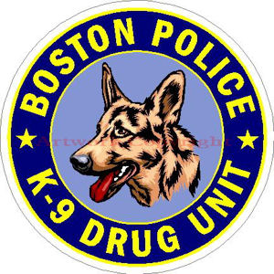 Boston Police K-9 Drug Unit Vinyl Sticker at Sticker Shoppe