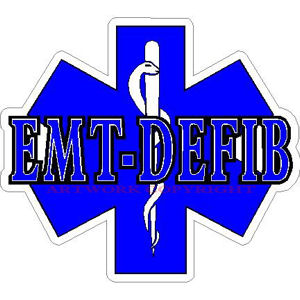 EMT-Defib Star of Life - Sticker at Sticker Shoppe