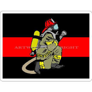 Thin Red Line Firefighter - Sticker at Sticker Shoppe