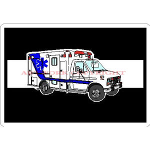 Thin White Line Ambulance - Sticker at Sticker Shoppe