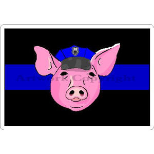 Thin Blue Line Pig - Sticker at Sticker Shoppe
