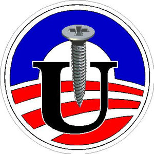 Screw U Obama Political Vinyl Sticker at Sticker Shoppe