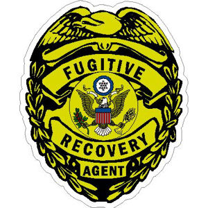 Fugitive Recovery Agent Gold Badge - Sticker at Sticker Shoppe