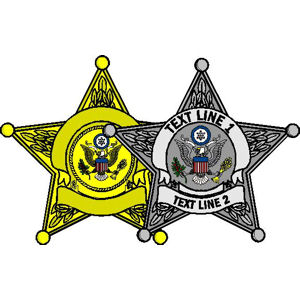 Customizable 5 Point Star Sheriff Badge - Sticker at Sticker Shoppe