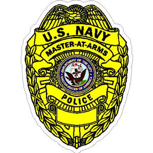 US Navy Master At Arms Police Yellow Badge - Sticker at Sticker Shoppe