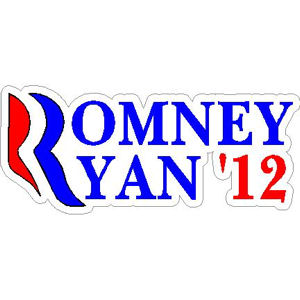 Romney Ryan '12 Vinyl Sticker at Sticker Shoppe