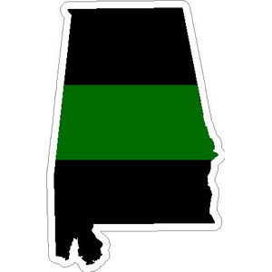 State of Alabama Thin Green Line - Decal at Sticker Shoppe
