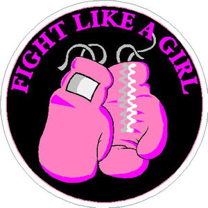 Fight Like A Girl Breast Cancer Vinyl Sticker at Sticker Shoppe