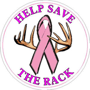 Help Save The Rack Breast Cancer - Sticker at Sticker Shoppe