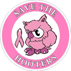 Save The Hooters Breast Cancer Vinyl Sticker at Sticker Shoppe
