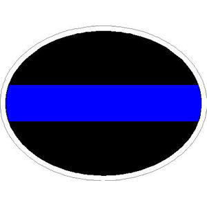 Thin Blue Line - Oval Sticker at Sticker Shoppe