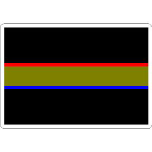 Thin Gold Blue Red Line - Sticker at Sticker Shoppe