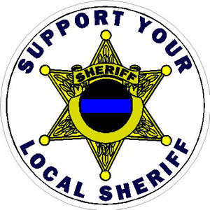 Support Your Local Sheriff 6 Point Badge - Sticker at Sticker Shoppe