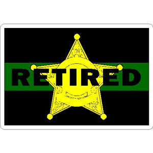 Thin Green Line 5 Point Retired Badge - Sticker at Sticker Shoppe