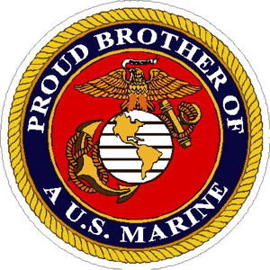 Proud Brother of a United States Marine Vinyl Sticker at Sticker Shoppe