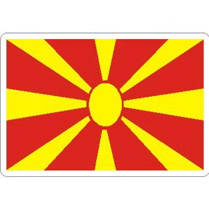 Macedonia Flag - Rectangle Sticker at Sticker Shoppe