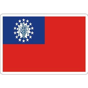 Myanmar Flag - Rectangle Sticker at Sticker Shoppe