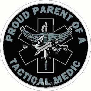 Proud Parent Of A Tactical Medic Vinyl Sticker at Sticker Shoppe