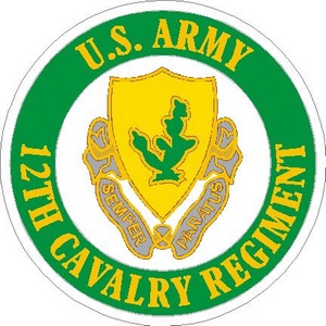 United States Army 12th Cavalry Regiment - Vinyl Sticker at Sticker Shoppe