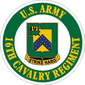 United States Army 16th Cavalry Regiment - Vinyl Sticker at Sticker Shoppe