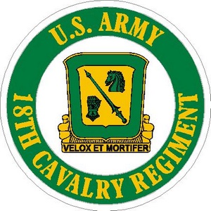 United States Army 18th Cavalry Regiment - Vinyl Sticker at Sticker Shoppe