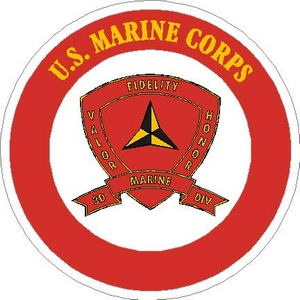 United States Marines 3rd Marine Division Vinyl Sticker at Sticker Shoppe