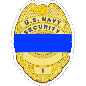 Thin Blue Line US Navy Security Badge - Sticker at Sticker Shoppe
