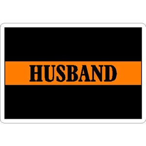 Thin Orange Line Husband Vinyl Sticker at Sticker Shoppe