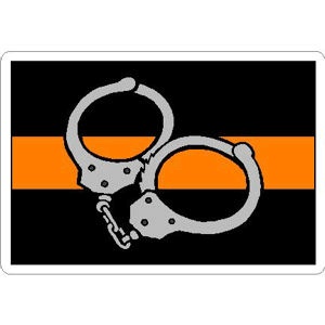 Thin Orange Line Handcuffs - Sticker at Sticker Shoppe