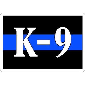 Thin Blue Line K-9 White - Rectangle Sticker at Sticker Shoppe