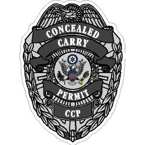 Concealed Carry Permit Badge - Sticker at Sticker Shoppe