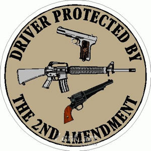 Driver Protected By The 2nd Amendment - Sticker at Sticker Shoppe
