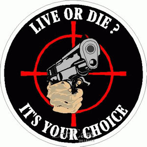 Live Or Die? It's Your Choice Pro Gun - Sticker at Sticker Shoppe