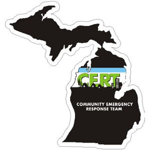 Michigan CERT Community Emergency Response Team - Vinyl Sticker at ...